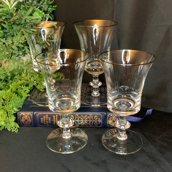 Gorham | Dining | Set Of 4 Gorham First Lady Crystal Water Wine Goblets ...